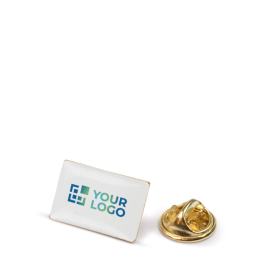 Pin retangular metal dourado 19x13mm | Desde 0,51€